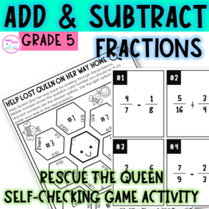Adding and Subtracting Fractions Color by Number PDF Free with Unlike ...