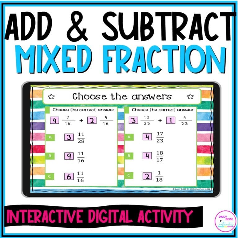 Adding and Subtracting Fractions Color by Number PDF Free with Unlike Denominators - Daily Dose ...