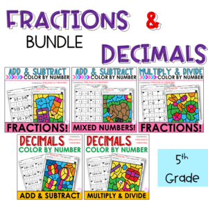 Adding and Subtracting Fractions Color by Number PDF Free with Unlike ...