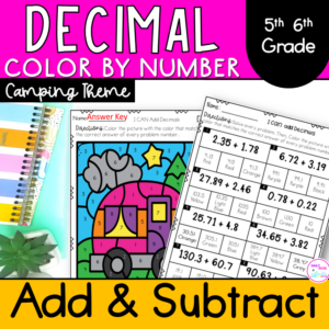 Adding and Subtracting Fractions Color by Number PDF Free with Unlike ...